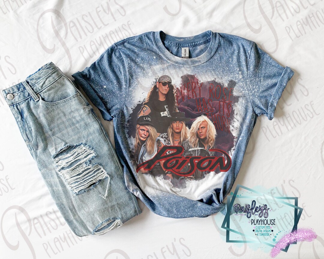 Poison Band Shirt Bleached Sublimation T-shirt - Etsy
