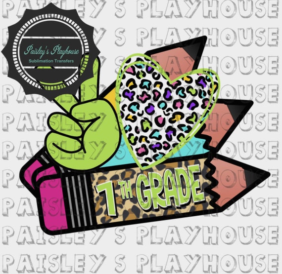 Peace Love 7th Grade Back To School PNG Digital Download | Etsy