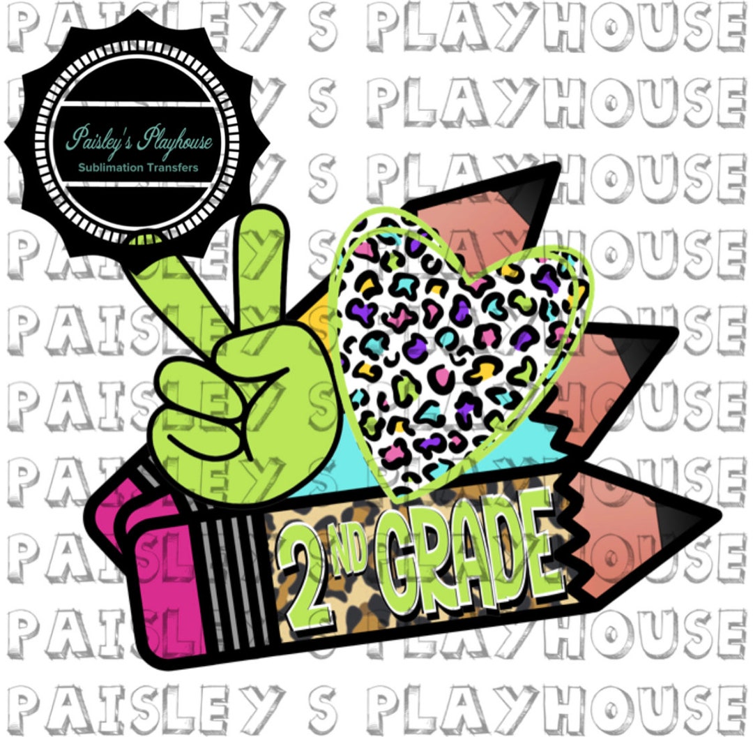 Peace Love 2nd Grade Back to School PNG Digital Download - Etsy
