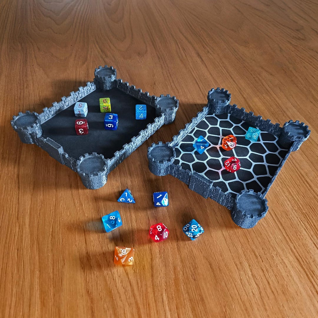 Dice Tray Fantasy Castle With Rubber Floor RPG D&D - Etsy