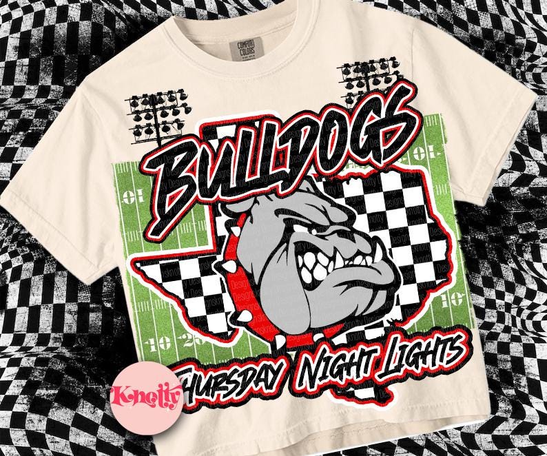 Retro Thursday Night Lights - Mascot-bulldogs Football PNG - School ...