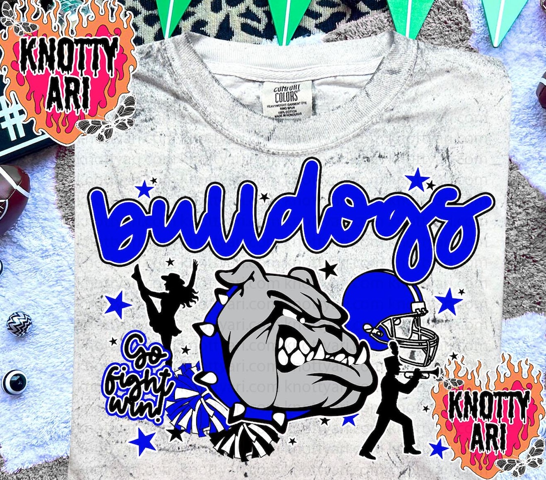 Retro - Mascot-bulldogs Collage PNG - School Spirit - Blue - Etsy
