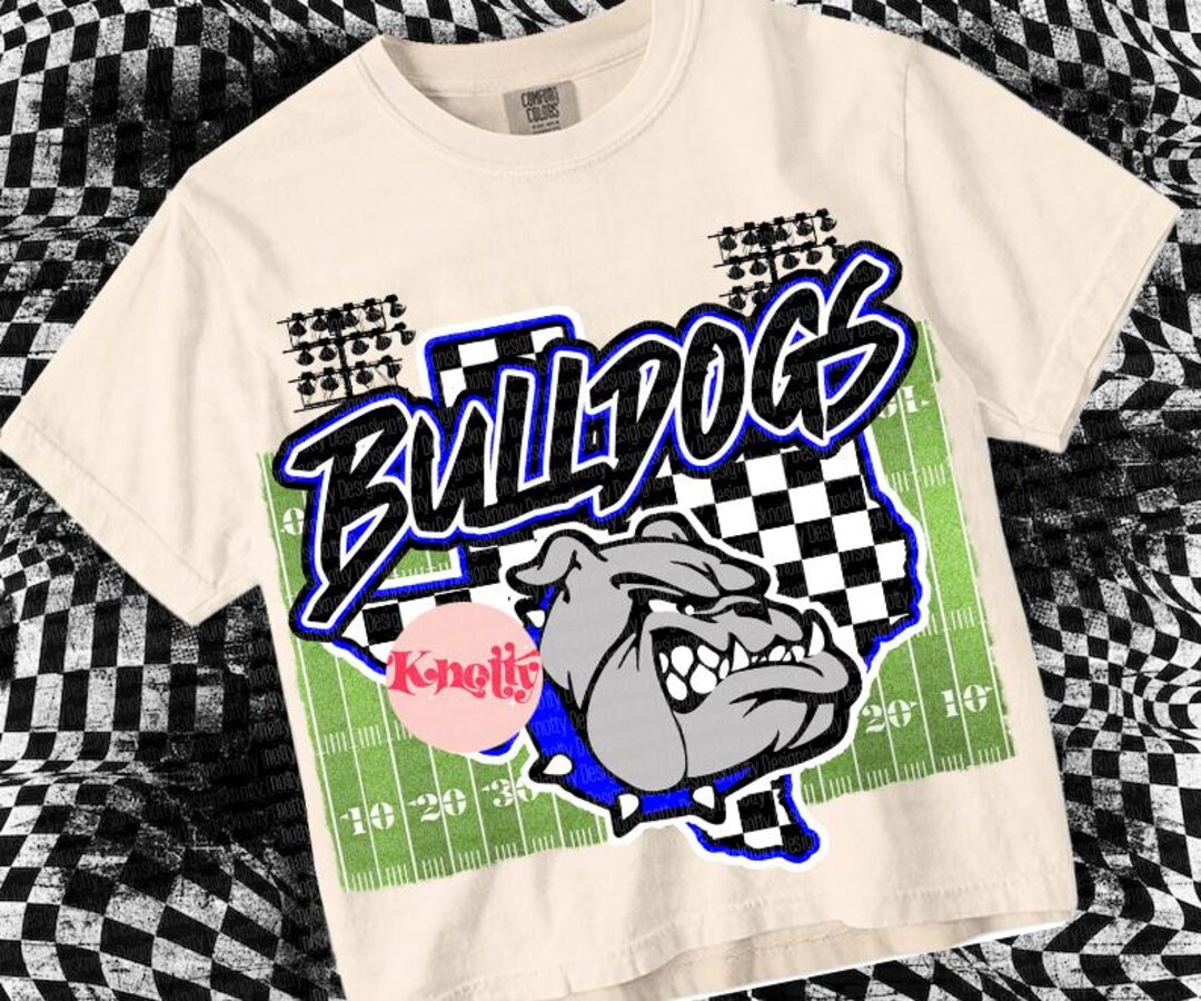 Retro Friday Night Lights - Mascot-bulldogs Football PNG - School ...