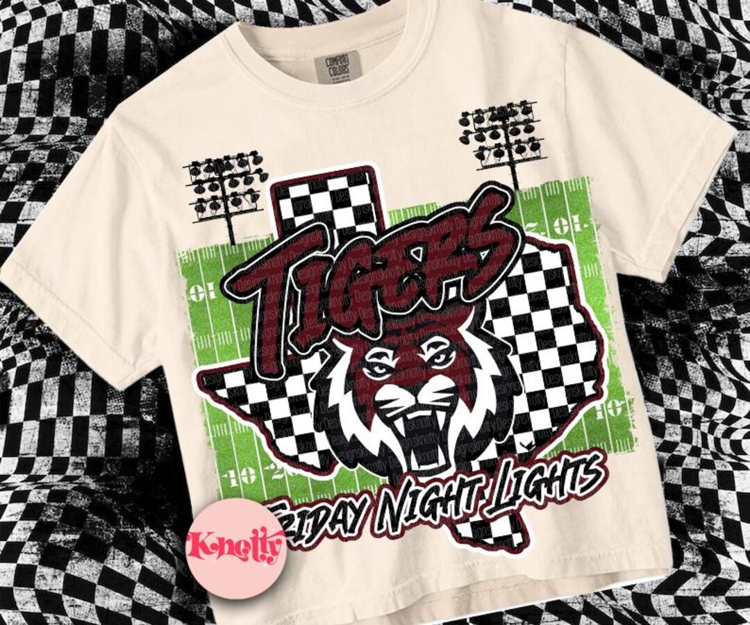 Retro Mascot- Friday Night Lights -tigers PNG - School Spirit-maroon - Etsy