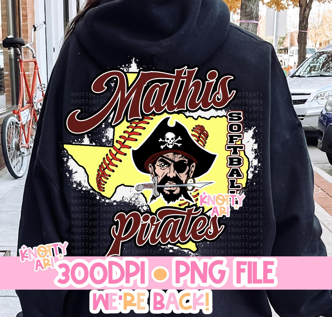 Vintage Style Softball MATHIS PIRATES -mascot- PNG - School Spirit ...