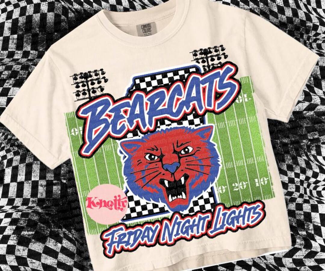 Retro Grunge - Mascot- Bearcats PNG - School Spirit - Blue Red - Etsy