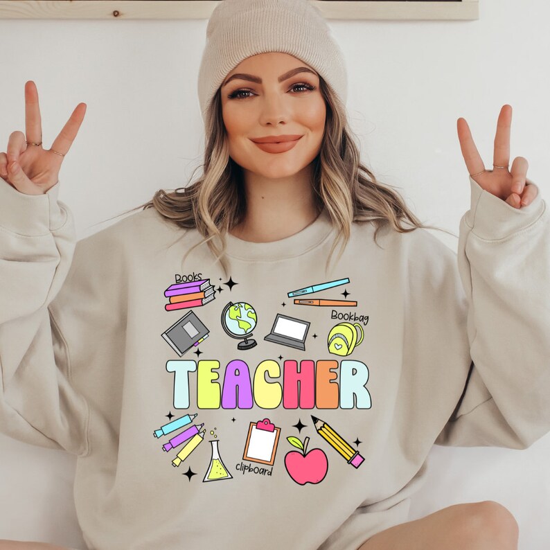 Pastel Teacher Clipart Teacher Shirt PNG - Etsy