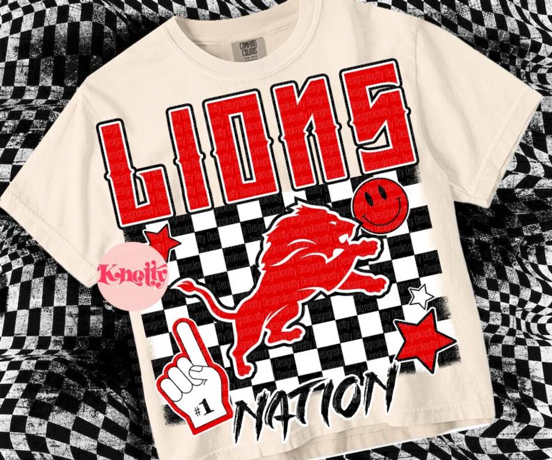 Cute Preppy- PNG File - LION NATION - Mascots-red Black - Etsy