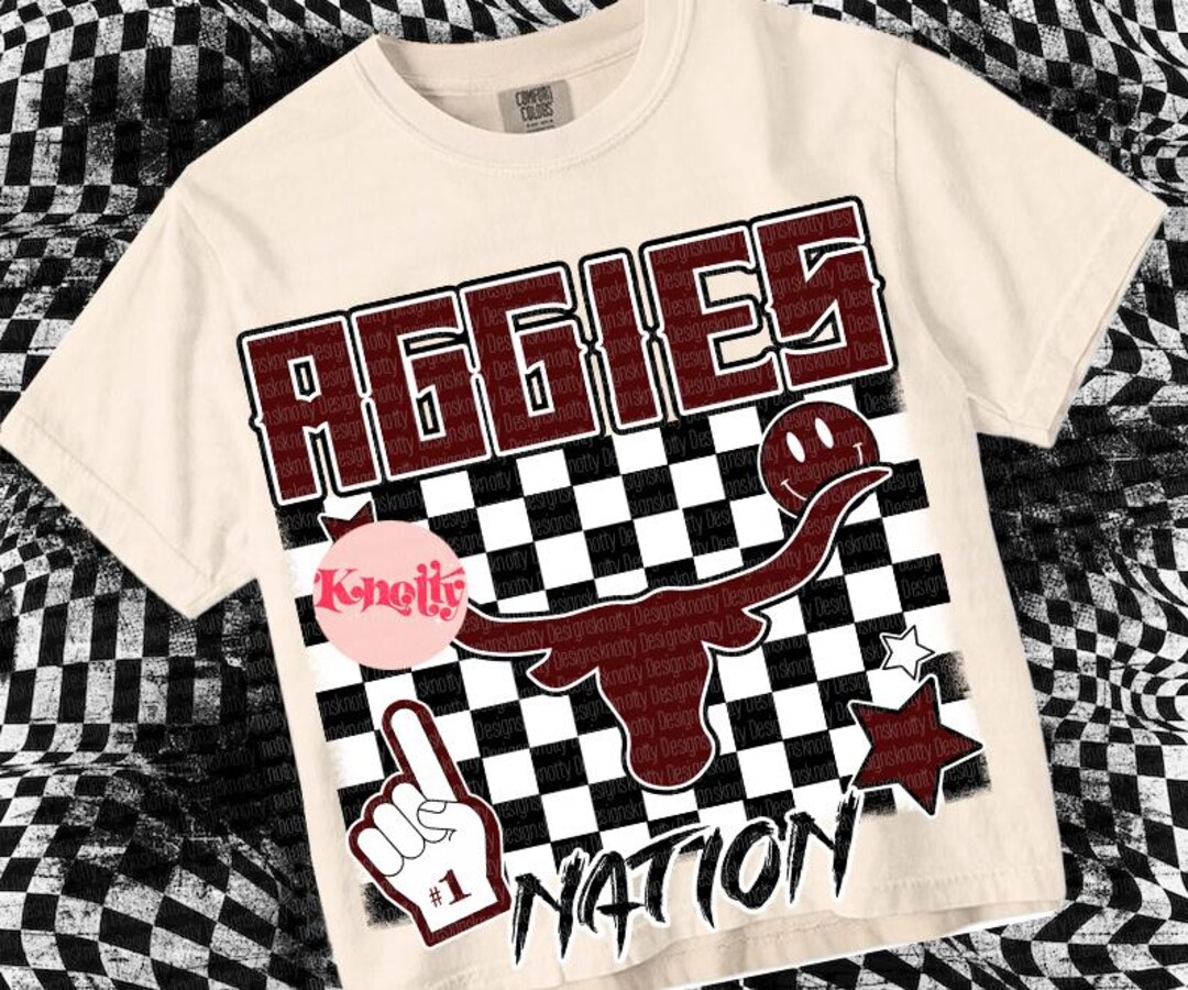 Retro Grunge - Mascot-aggies PNG - School Spirit - Maroon - Etsy