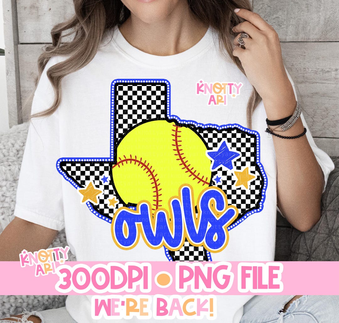 Retro Preppy Softball Mascot- OWLS PNG - School Spirit - Etsy