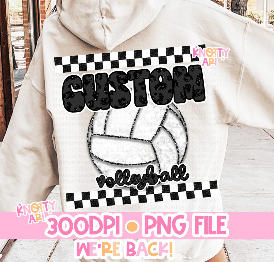 Retro Cute Custom VOLLEYBALL Team Design-png Design - Glitter Cheetah ...