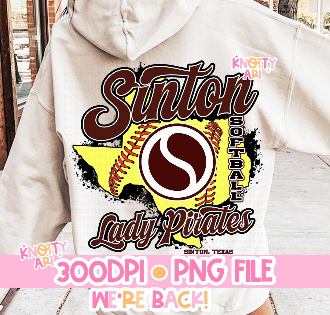 Vintage Style Softball SINTON PIRATES -mascot- PNG - School Spirit ...