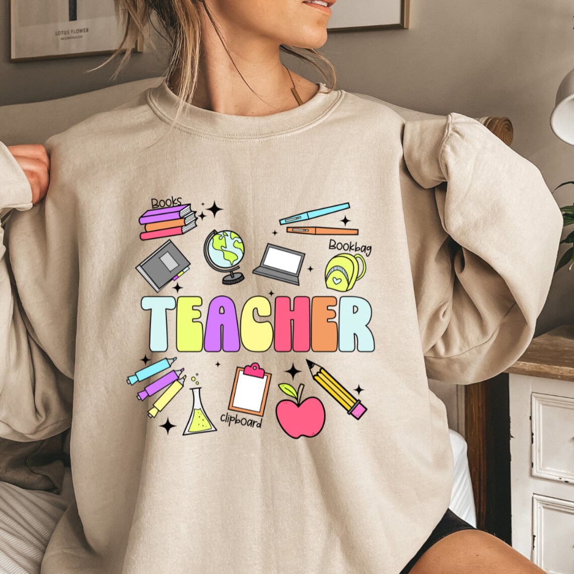 Pastel Teacher Clipart Teacher Shirt PNG - Etsy