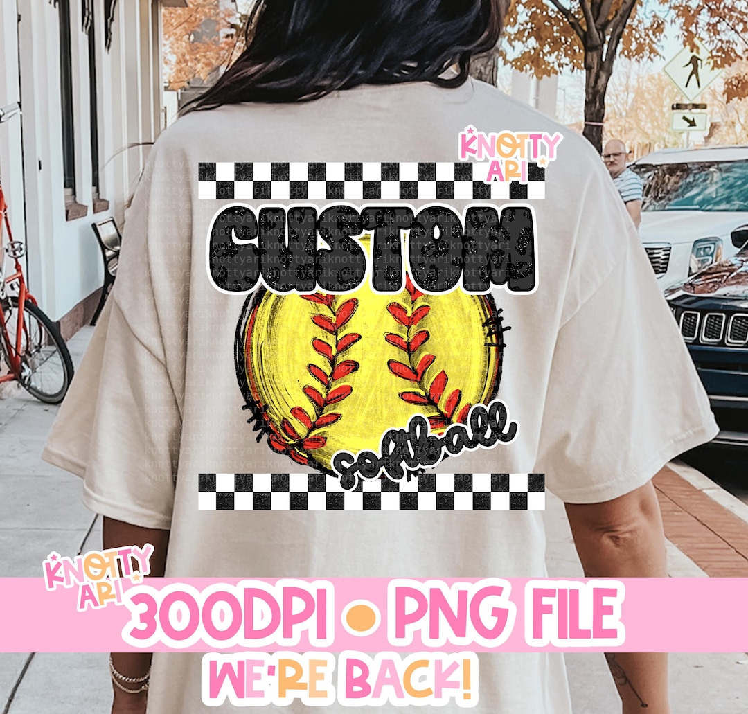 Retro Cute Custom SOFTBALL Team Design-png Design - Glitter Cheetah ...