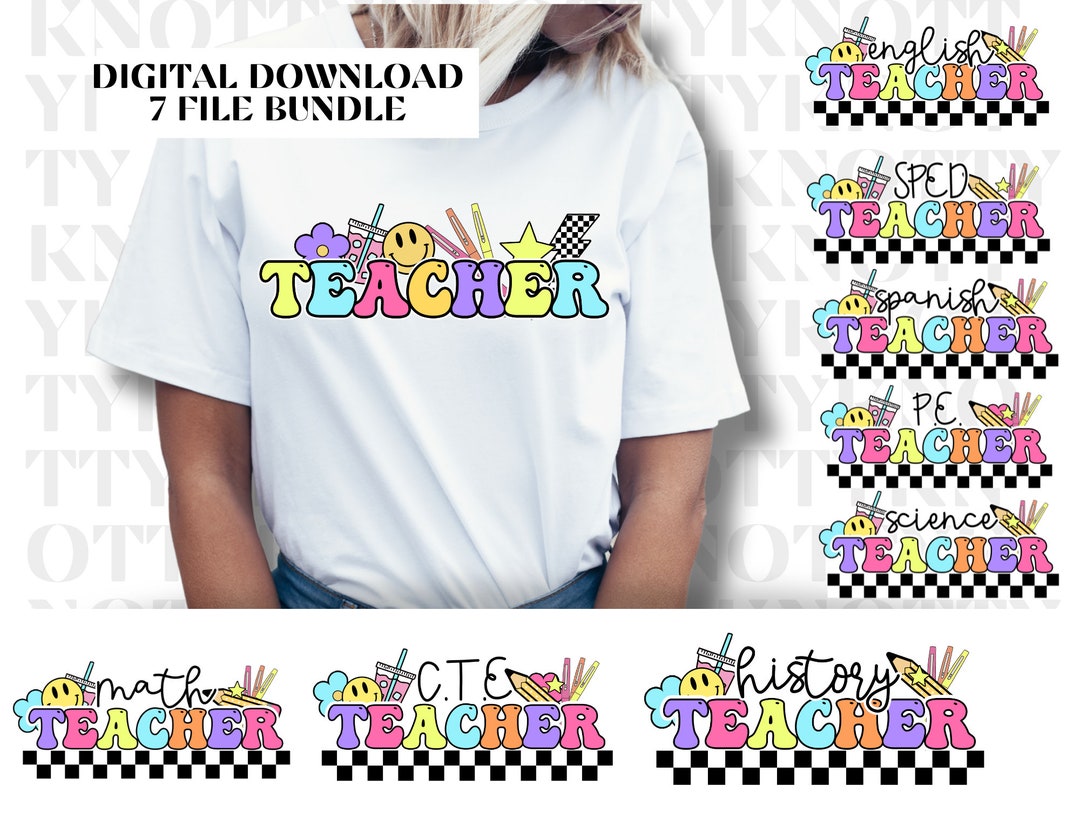 Retro Pop- Teacher Bundle- PNG - Science, CTE, Spanish, English, Math ...