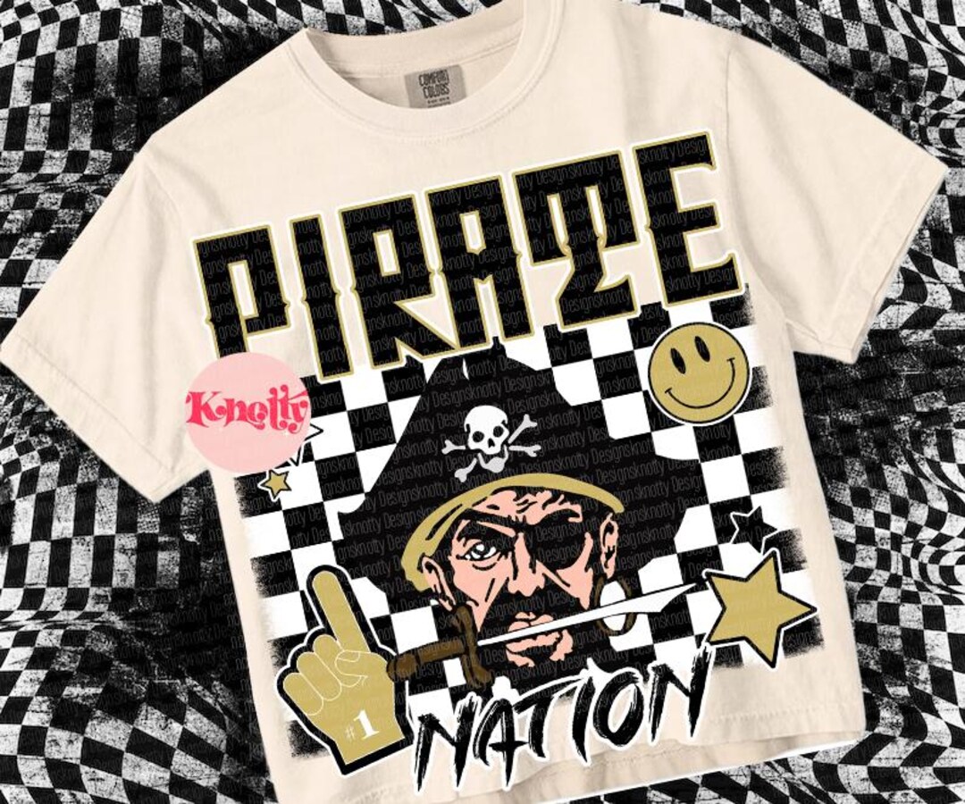 Retro Grunge Preppy PIRATE Nation-mascot- PNG - School Spirit-black ...