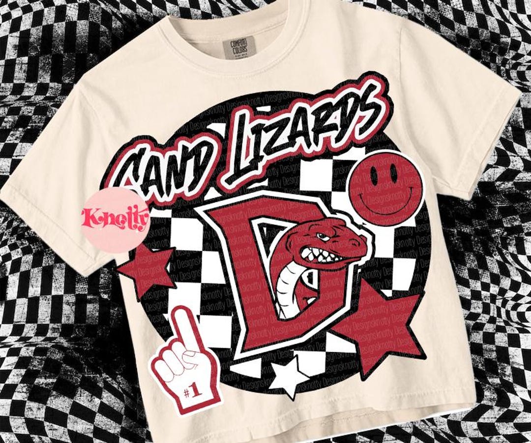 Retro Mascot -sand Lizards PNG - School Spirit - Red - Etsy