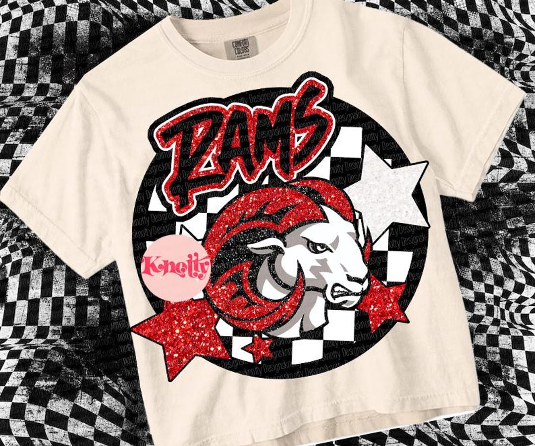 Retro Pop Glitter Mascot-rams PNG School Spirit Red - Etsy