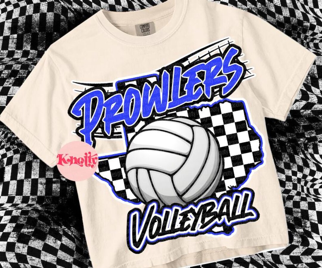 Retro Pop Volleyball Mascot- Prowlers - Mascots-blue and White - Etsy