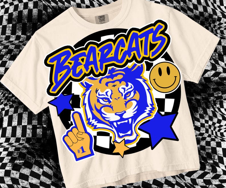 Retro Pop Mascot-bearcats PNG School Spirit - Etsy