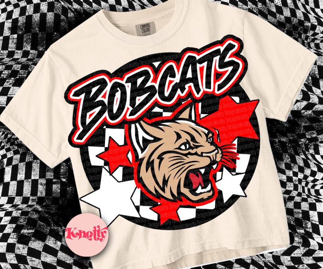 Retro - Bobcats PNG - School Spirit - Red Black - Etsy