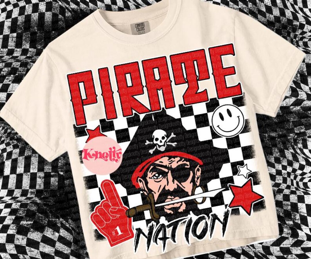 Retro Grunge Preppy PIRATE Nation-mascot- PNG - School Spirit - Red - Etsy