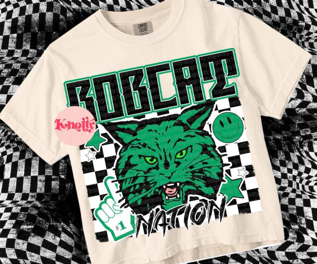 Retro Grunge - BOBCAT NATION PNG - School Spirit Green - Etsy