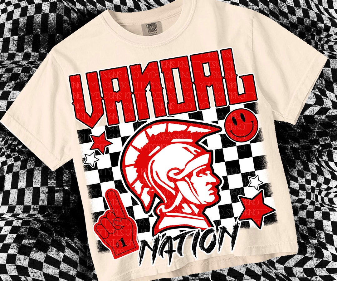 Retro Grunge Mascot Sticker - VANDAL NATION PNG - School Spirit - Etsy