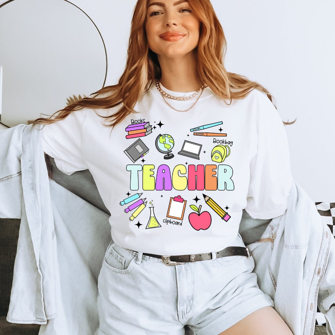 Pastel- Teacher Clipart- Teacher Shirt PNG - Etsy