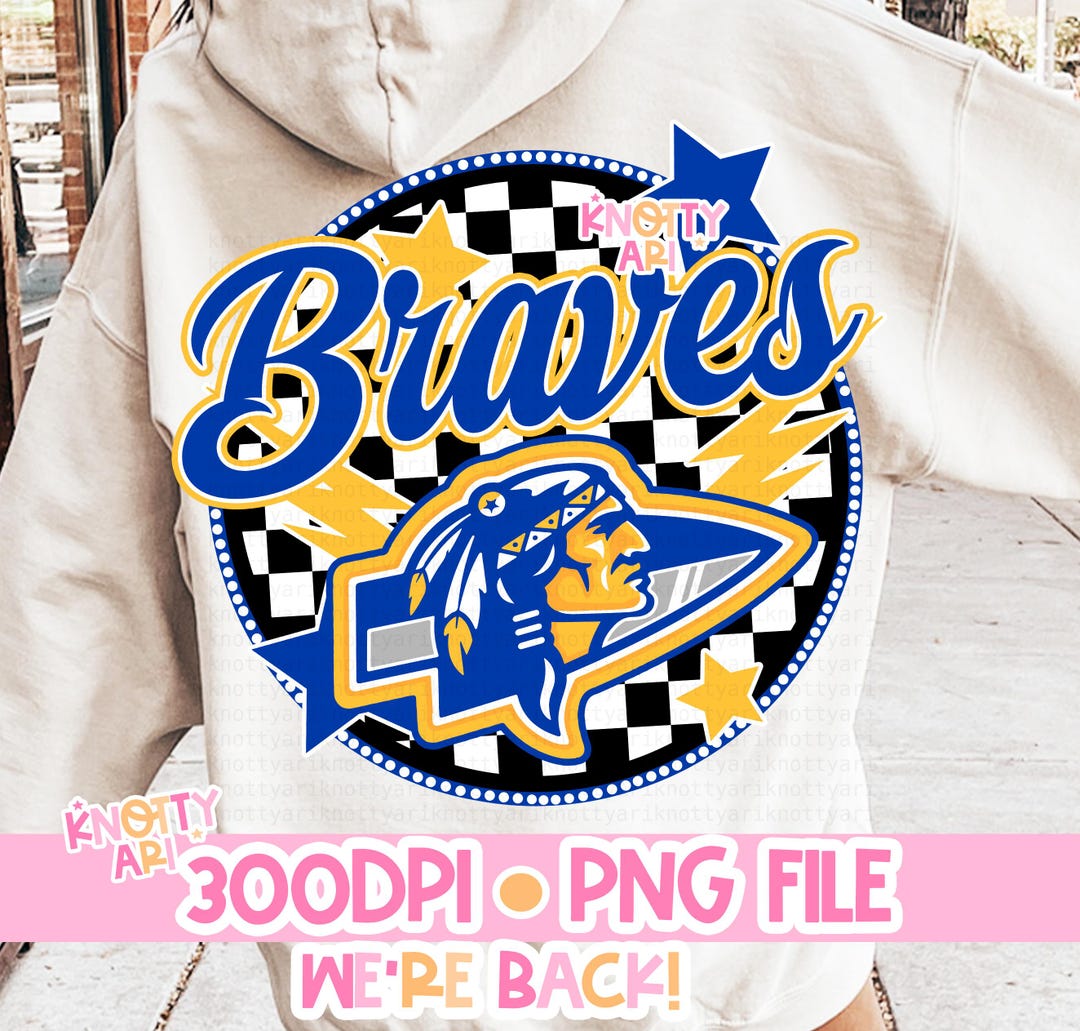 Retro Cute - Mascot-braves PNG - School Spirit - Blue Gold - School ...