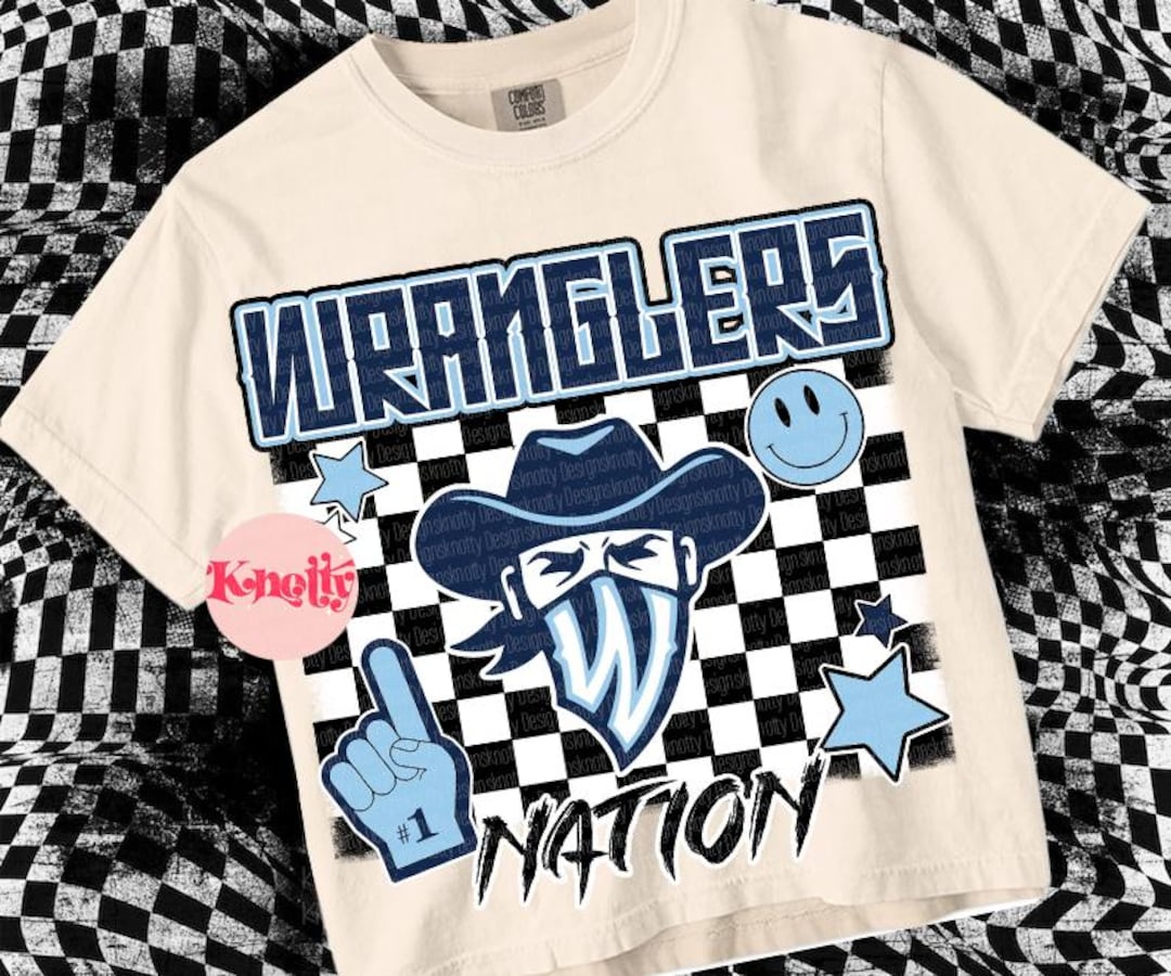 Retro Grunge - Mascot-wranglers PNG - School Spirit - Blue, Baby Blue ...