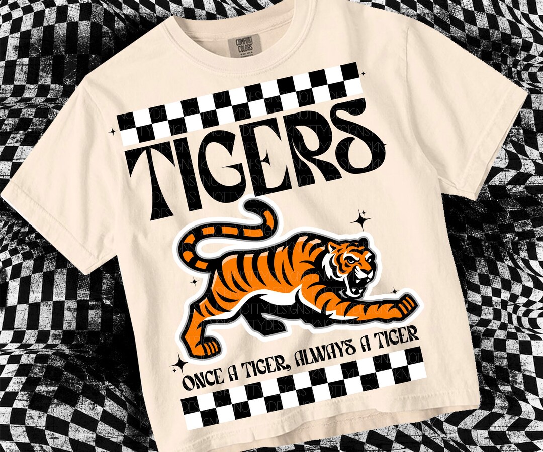 Retro Groovy Mascot -tigers PNG - School Spirit - Etsy