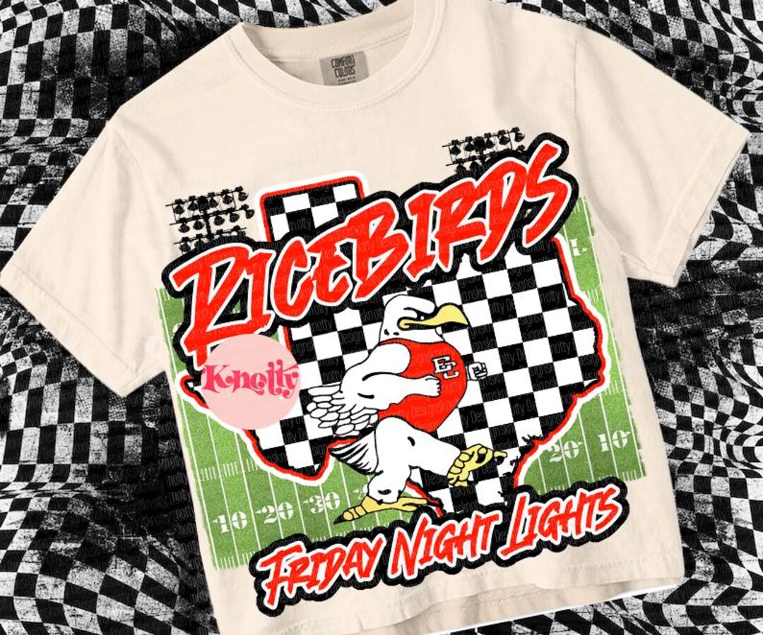 Retro Friday Night Lights- Mascot-ricebirds PNG - School Spirit - Etsy