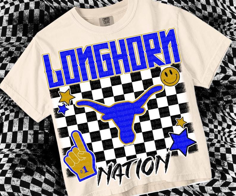 Retro Grunge - Mascot-longhorn NATION PNG - School Spirit - Blue Gold ...
