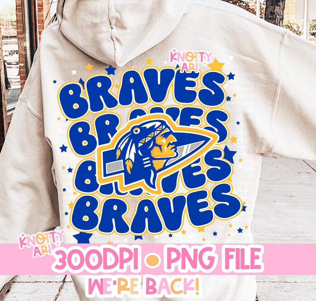 Retro Preppy - Mascot-braves PNG - School Spirit - Blue Gold - School ...