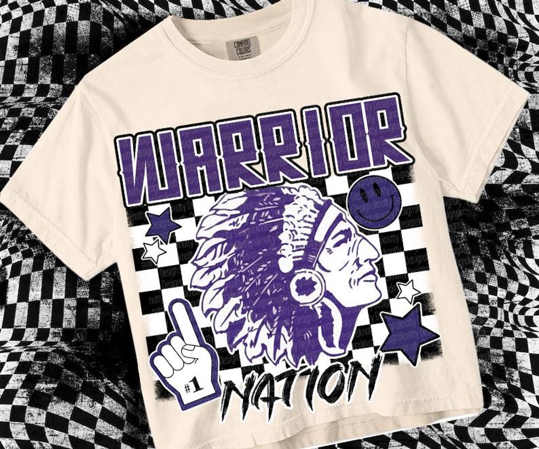 Retro Pop Mascot-warrior Nation PNG - School Spirit-purple - Etsy