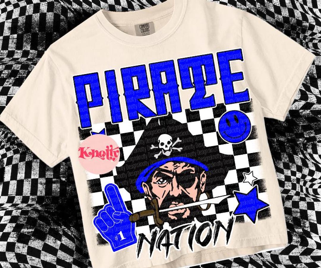 Retro Grunge Preppy PIRATE Nation-mascot- PNG - School Spirit-blue - Etsy