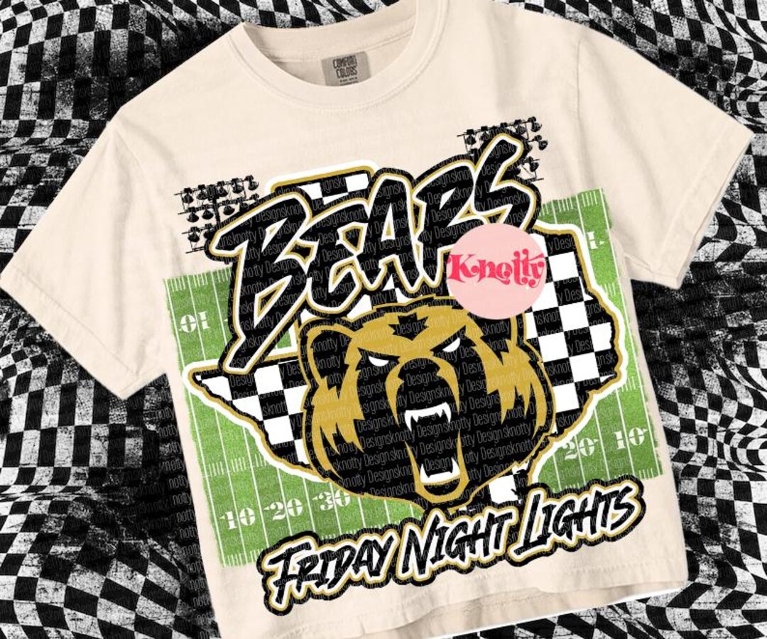 Retro Grunge - Mascot-bears PNG - School Spirit - Black Gold - Etsy