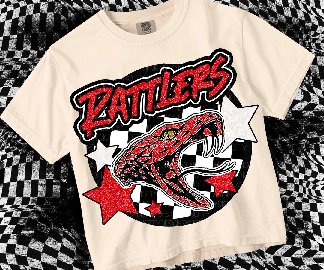 Retro Glitter - Mascot-rattlers PNG - School Spirit - Etsy