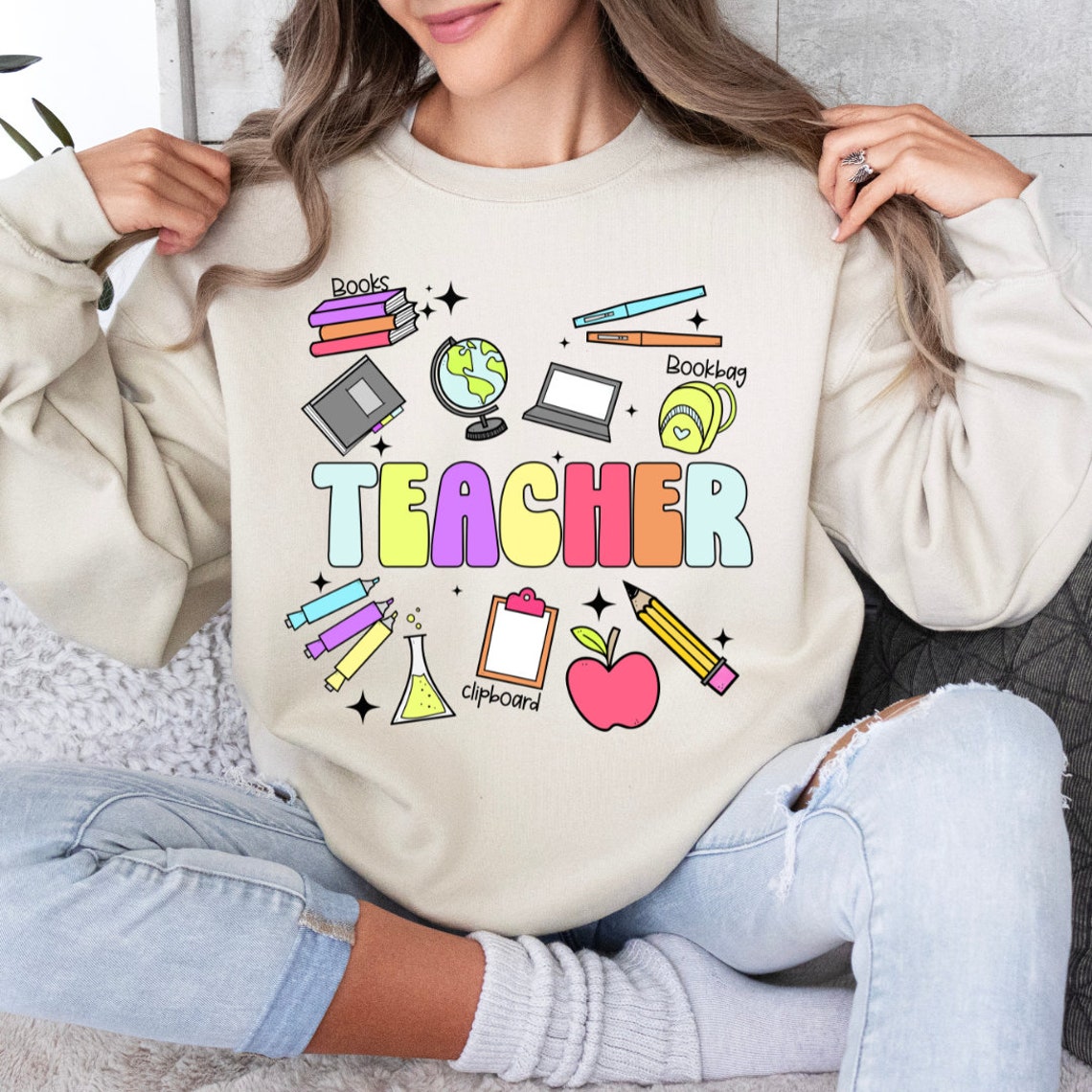 Pastel Teacher Clipart Teacher Shirt PNG - Etsy