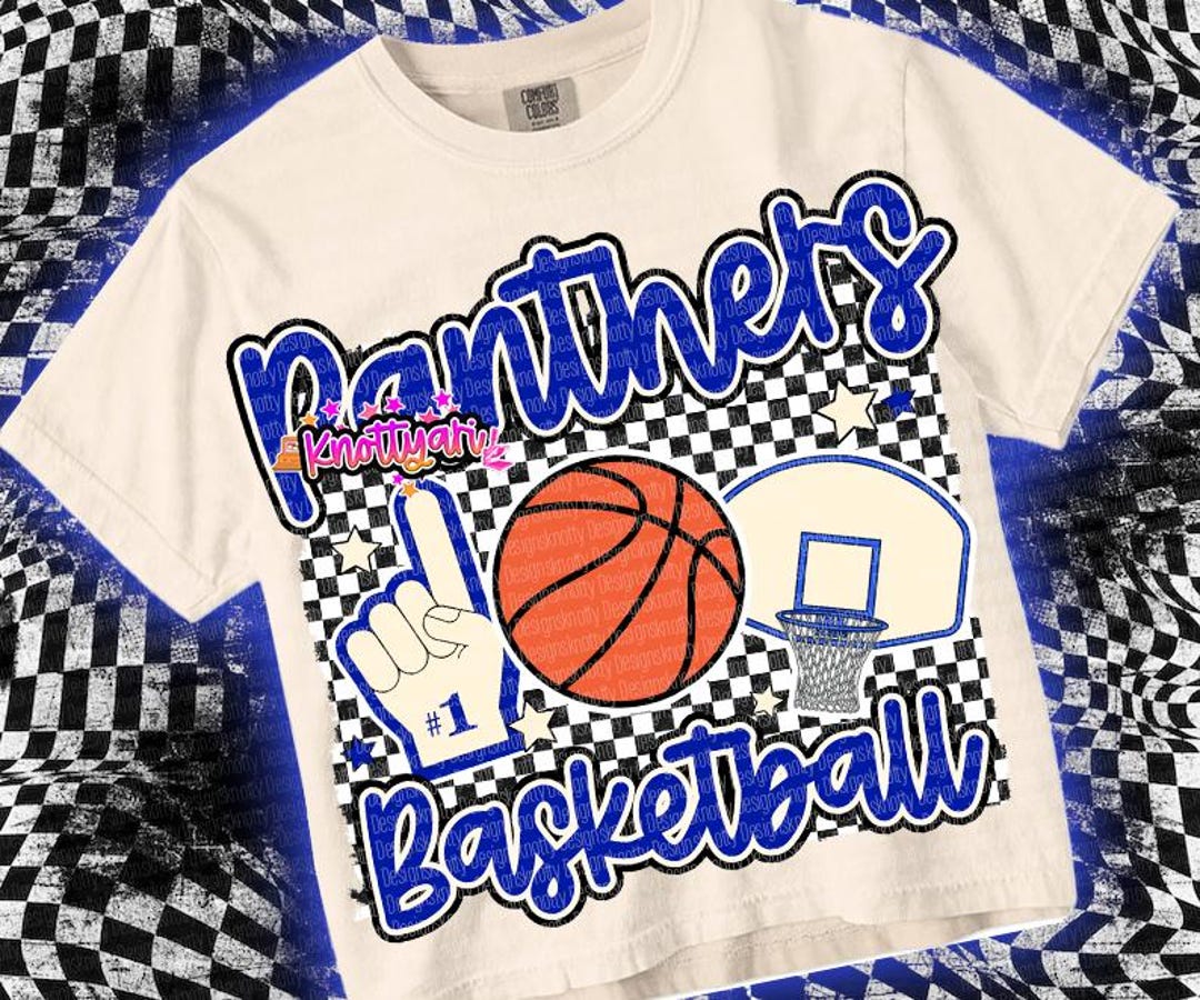 Retro Preppy Basketball Mascot-panthers- PNG School Spirit - Blue - Etsy