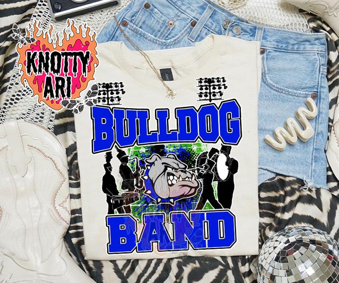 Distressed Football Design- BULLDOGS Band - Mascot-bulldogs Band PNG ...