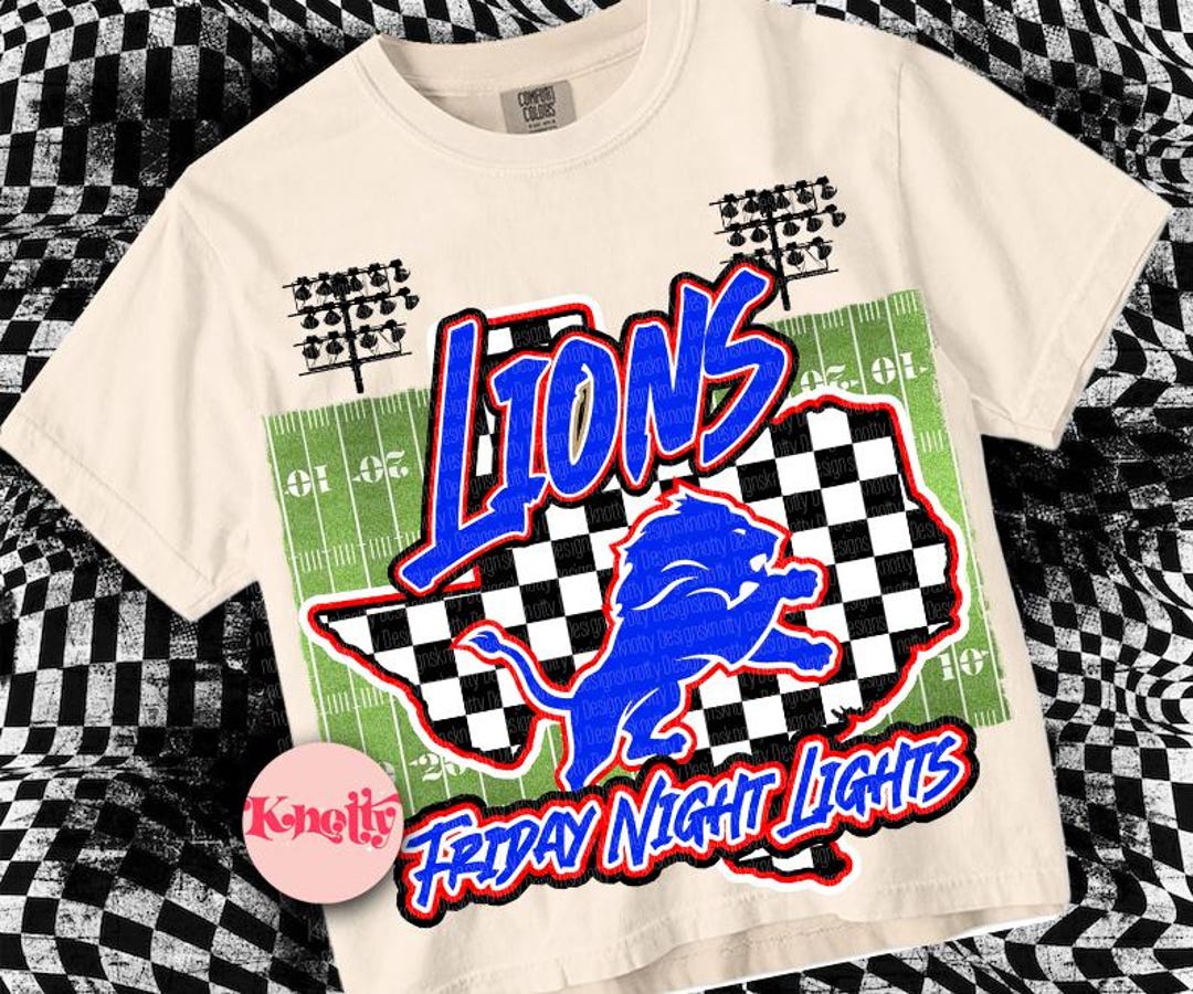 Retro Pop Friday Night Lights Mascot- LION NATION - Mascots-red Blue - Etsy