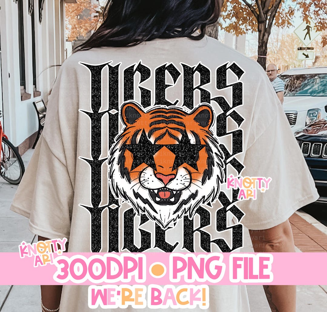 Retro Grunge Rockstar Mascot -tigers PNG - School Spirit- Ready to ...