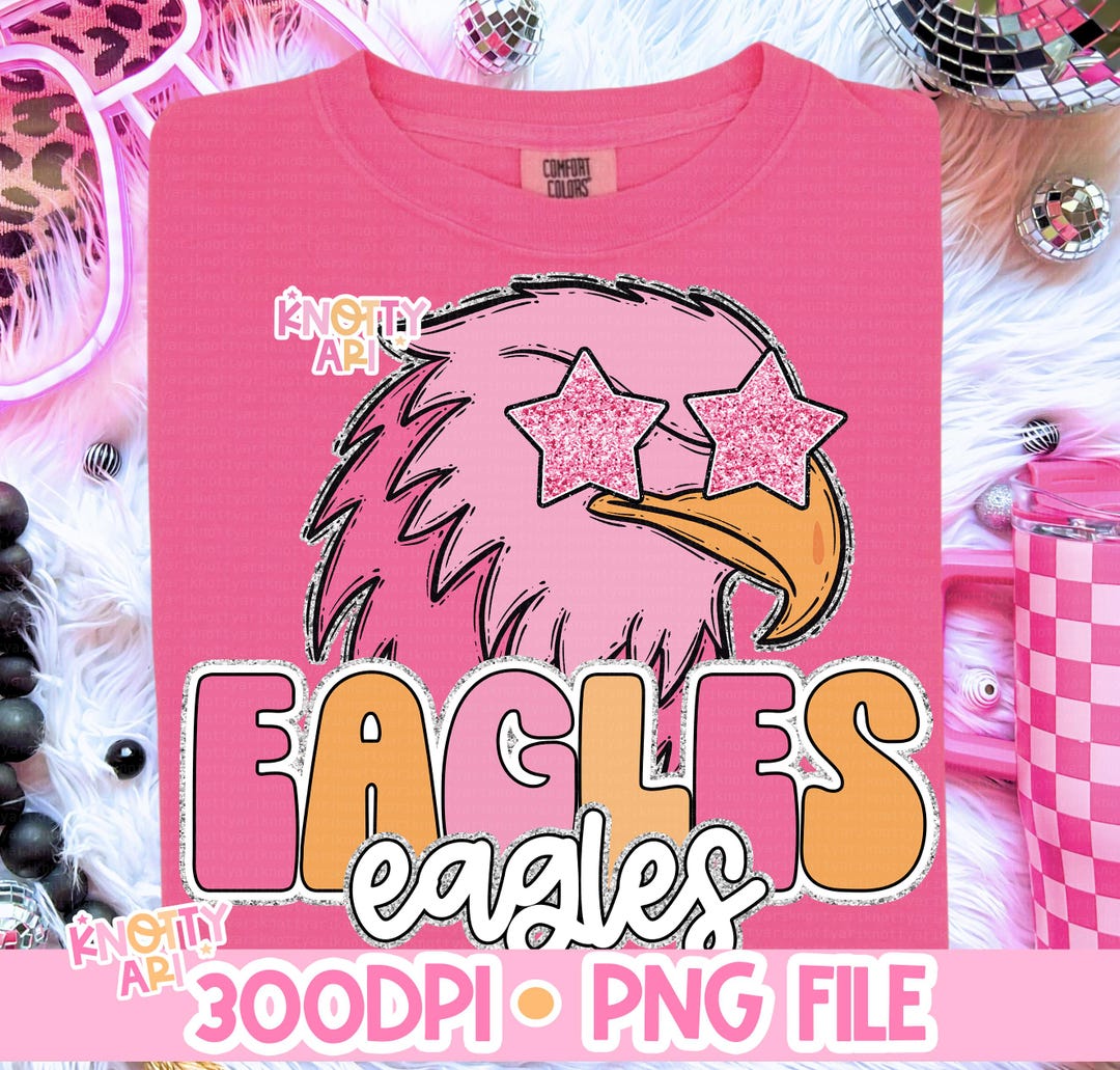 Retro Cute Preppy EAGLES PNG Colorful Mascot-eagles PNG - Etsy