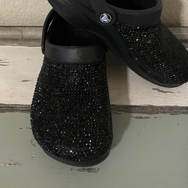 Black Custom Crocs - Etsy