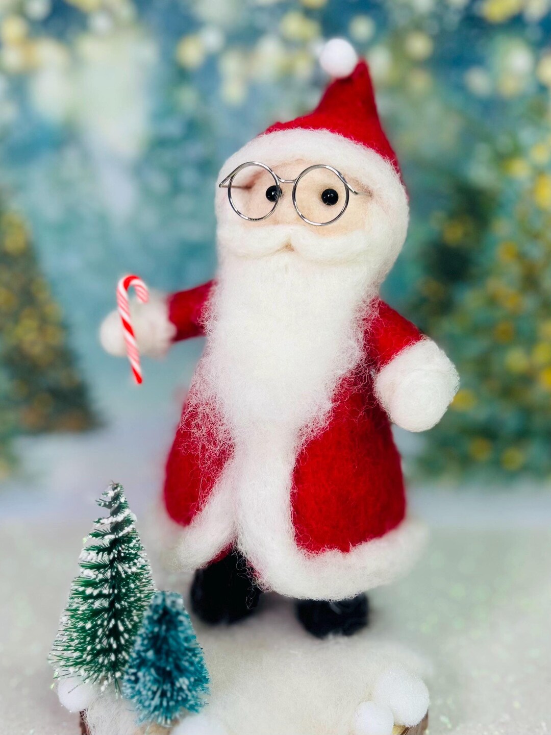 NEW Handmade Needle Felted Wool “snuggly Santa” the Father Christmas ...