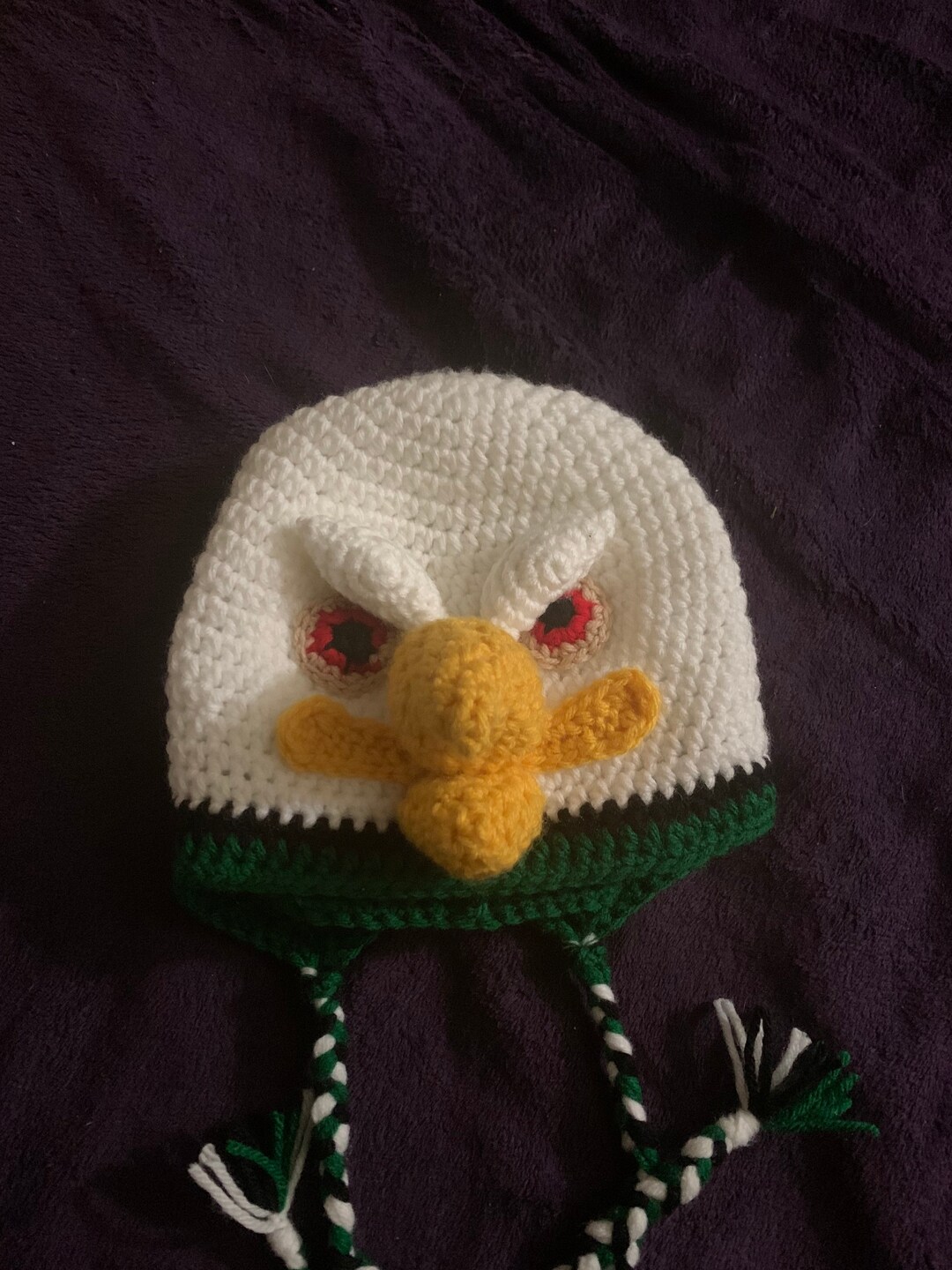 Custom Crochet Ear Flap Hat eagle - Etsy