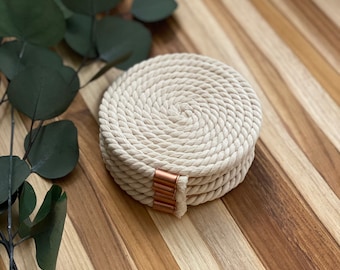 Natural Cotton Rope Coasters - Etsy