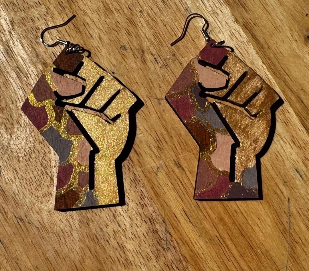 Hand-painted Unity Handshake Earrings – Afrocentric Wooden Jewelry - Etsy